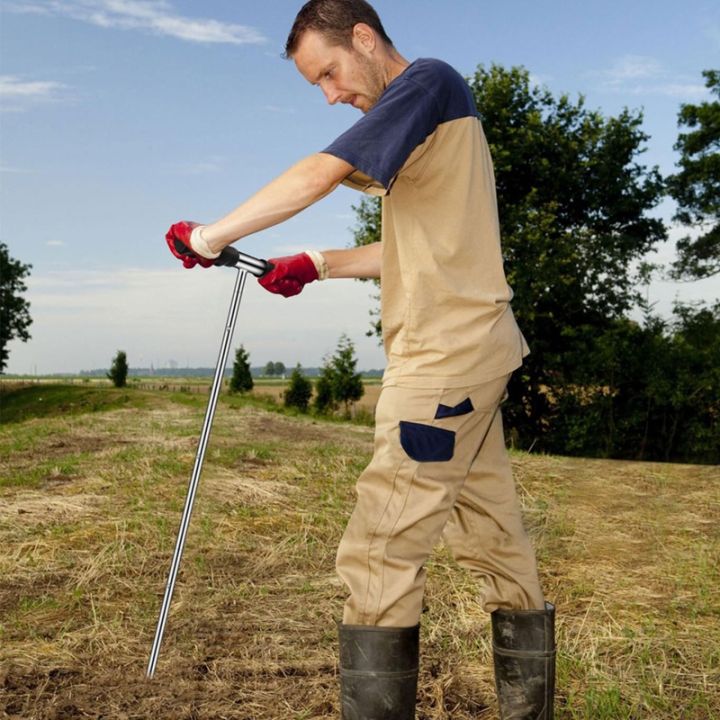 【LCG7】-Solid Stainless Steel Soil Probe Rod, Adjustable 17-32-48 Inch ...