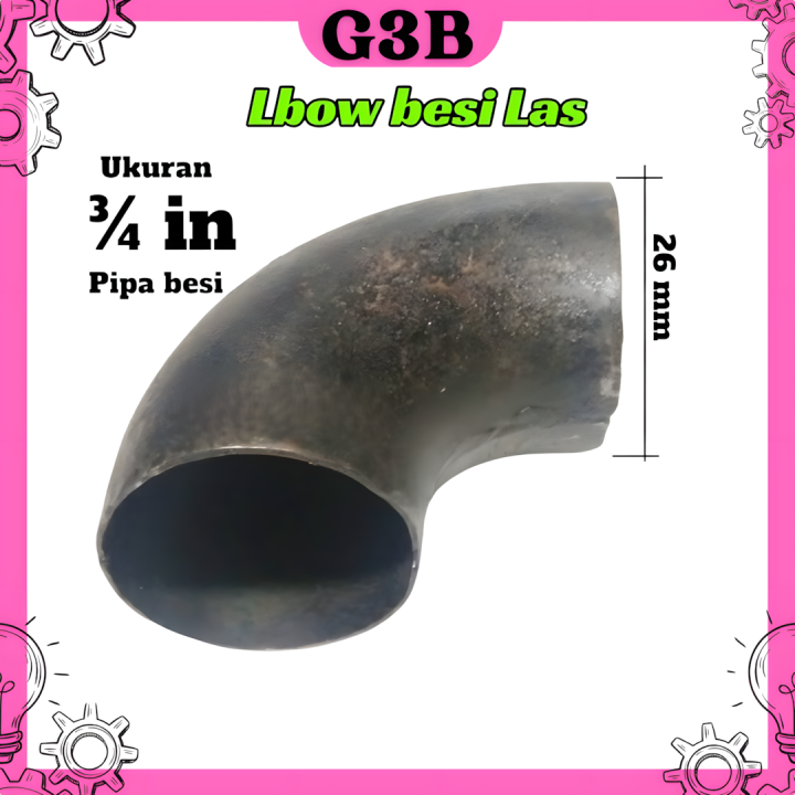 Elbow besi pipa las uk 3/4 inch elbo Lbow keni knee pipa las penyambung ...