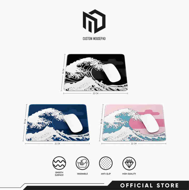 MD Mousepad | Kanagawa | Square Mousepad | Small Mouse pad Deskmat | MD ...