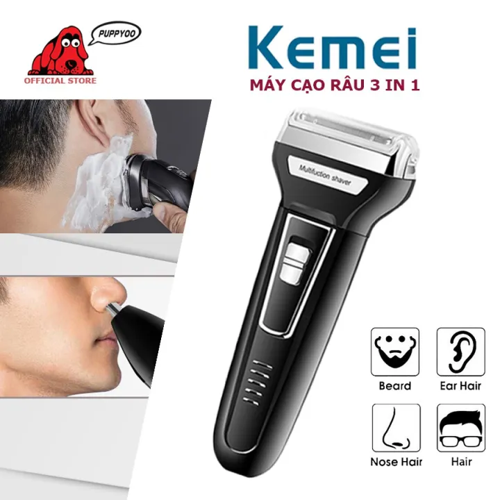 Tông Đơ Cắt Tóc Kiêm Cạo Râu - Tỉa Lông Mũi Đa Năng 3in1 KEMEI- KM 6559 ...