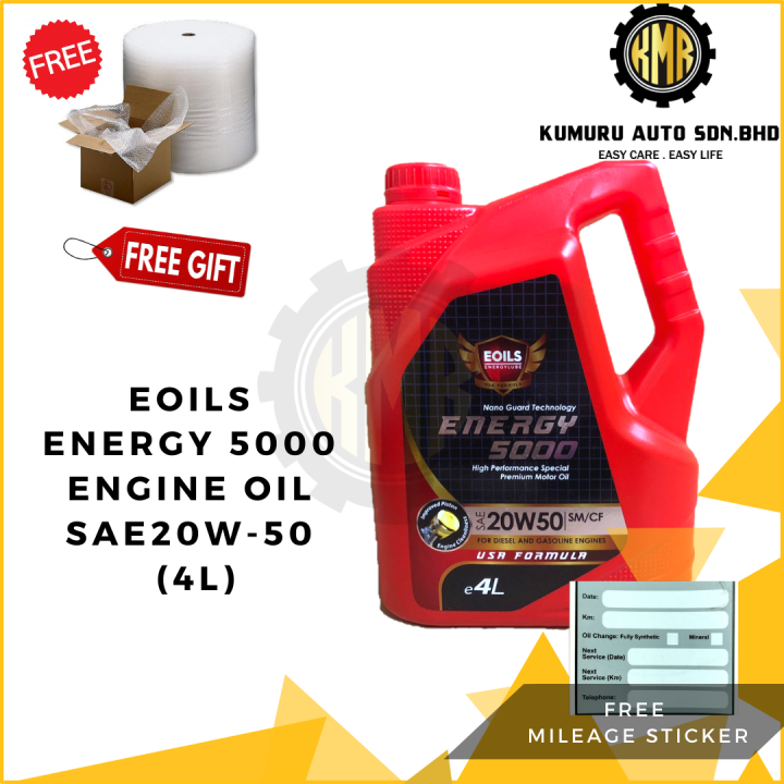 (1@BTL) Eoils Energy 5000 Engine Oil SAE 20W50 4L | Lazada