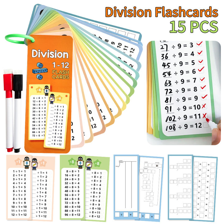 Times Table Chart 1-12 Division Flash Cards, Large Math Table ...