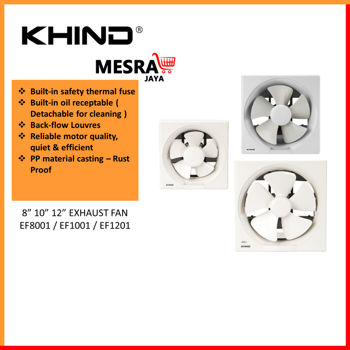 Khind 8" 10" 12" Exhaust Fan - EF8001 / EF1001 / EF1201 | Lazada