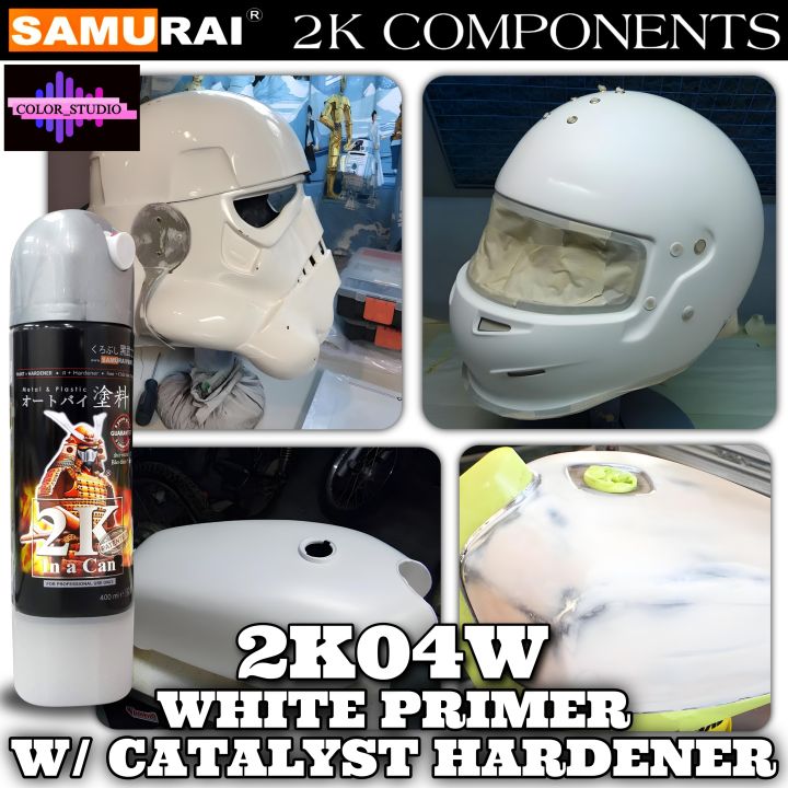 SAMURAI SPRAY PAINT 2K04W WHITE Primer Surfacer Epoxy with Catalyst ...