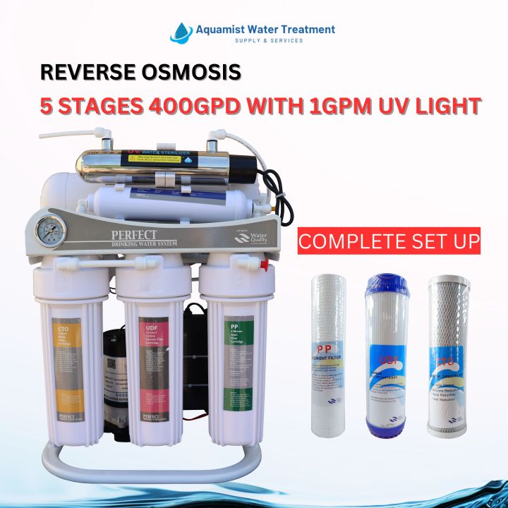 5 Stages 400 GPD Reverse Osmosis Stand Alone Drinking Water System ...