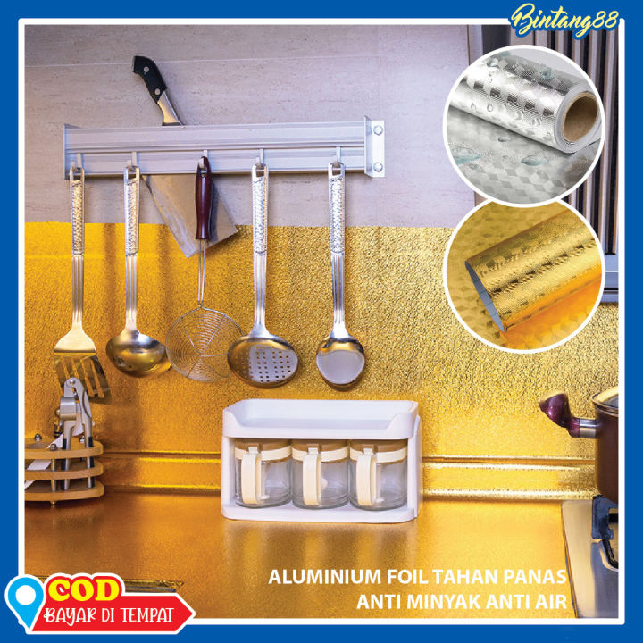 Wallpaper Dapur Anti Minyak Dan Panas Waterproof 100x60cm Walpaper ...