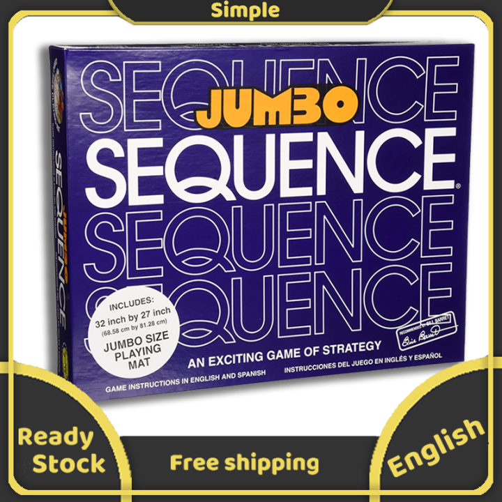 Jumbo Sequence Board Game For Famly Party Game Ages 7+ 2-12 players Kid ...