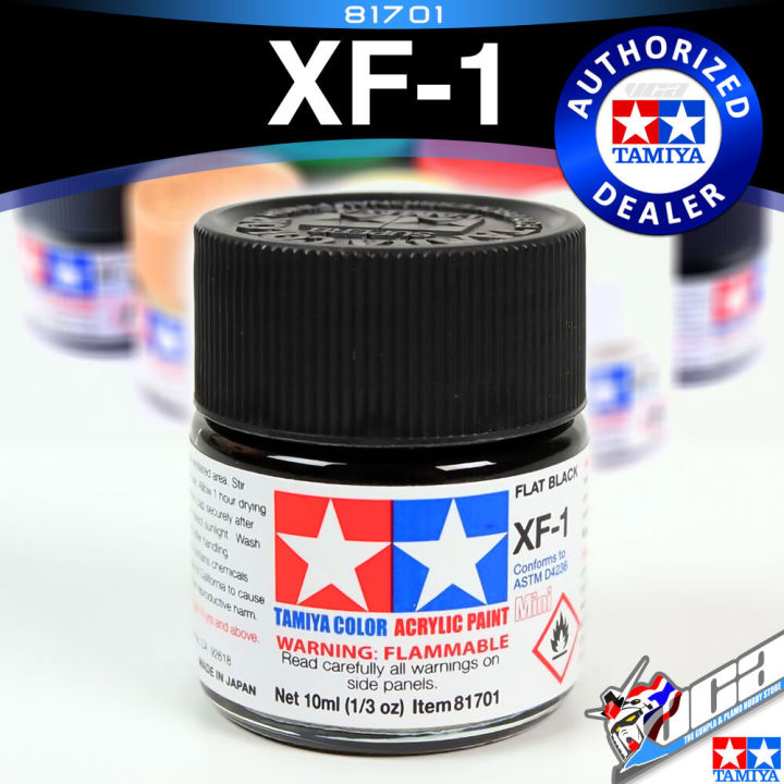 TAMIYA 81701 XF-1 XF1 FLAT BLACK MATT MATTE สีดำด้าน ACRYLIC PAINT MINI ...