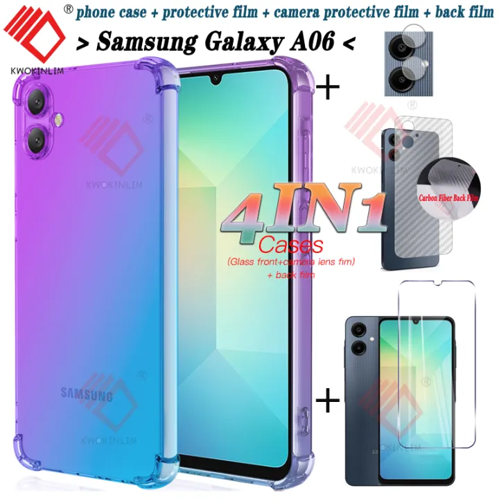 (4 in 1) Cases Samsung Galaxy A06 Phone Case+ Tempered glass Samsung ...