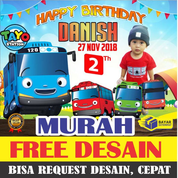 Background Ulang Tahun Tayo Cetak Spanduk Ulang tahun anak Bus Tayo ...