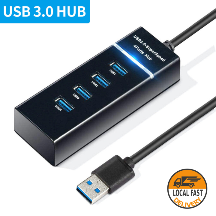 USB 3.0 Hub Splitter 4 Ports High Speed Multi Extension Expansion for ...