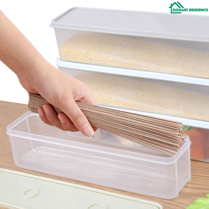 Plastic Container Large Capacity Airtight Rectangular Pasta Box Noodles ...