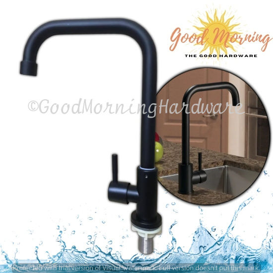 1PCS Stainless Steel SUS304 Matte Black Goose Neck Faucet Deck Mounted ...