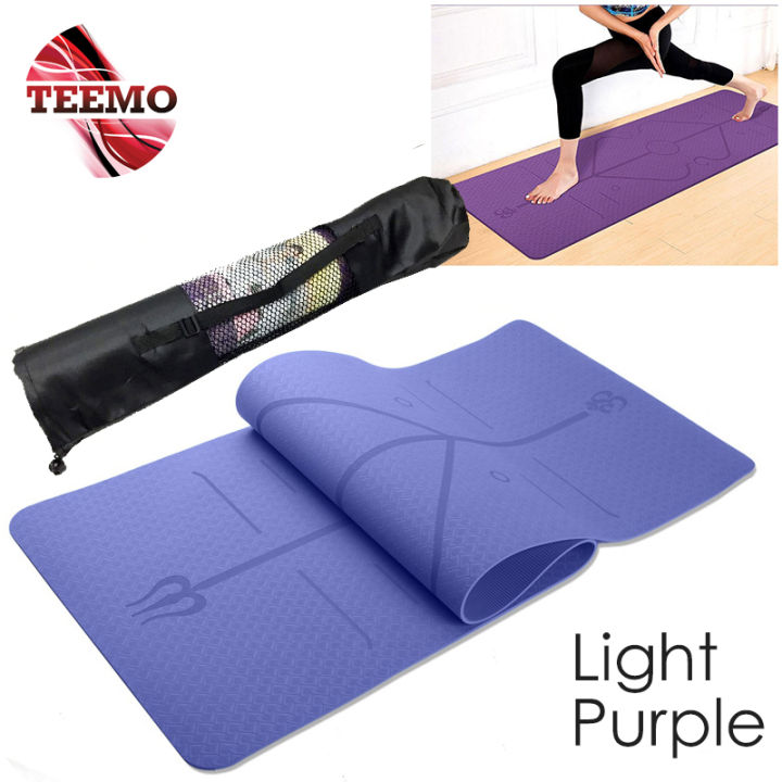 TEEMO 6mm TPE Yoga Mat with Position Line Non Slip Carpet Mat For ...