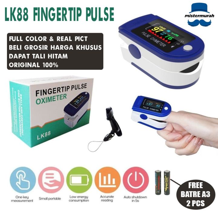 Original Oximeter Fingertip Pulse Oxymeter LK88 SpO2 LCD Alat Ukur Oksigen Darah | Lazada Indonesia