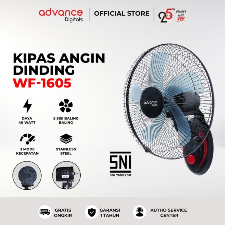 Advance WF-1605 Kipas Angin Dinding Besi Wall Fan Ukuran Besar 16 inch ...
