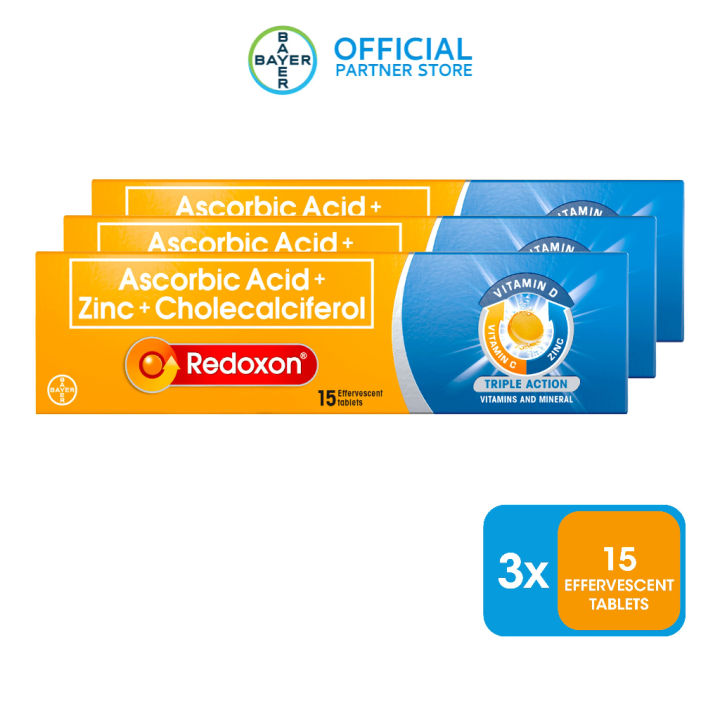 REDOXON Triple Action with Vitamins C, D3 and Zinc (15 Effervescent ...