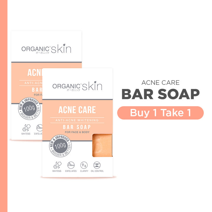Organic Skin Japan Acne Care AntiAcne Whitening Soap 100g Anti Acne Set ...