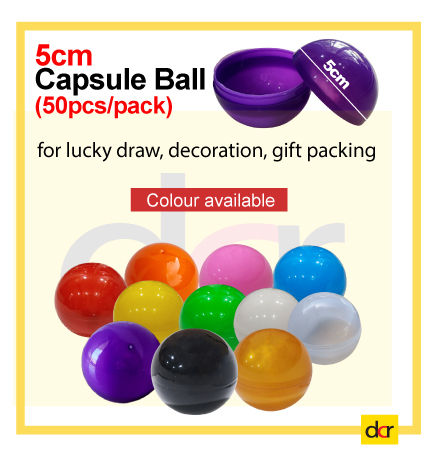 50pcs 5CM 50MM Solid Color Empty Plastic Ball for Lucky Draw / Capsules ...