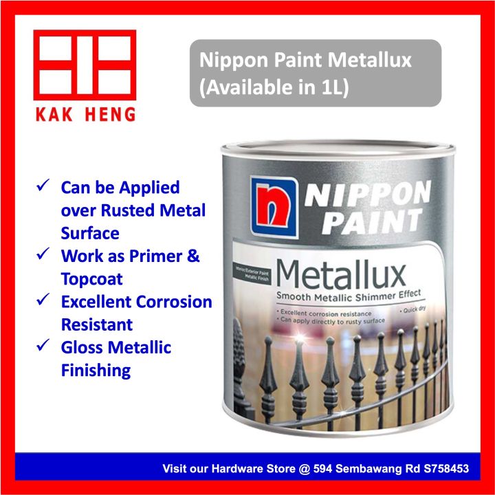 Nippon Paint Metallux (1L) Gloss Metallic Finishing Corrosion Resistant ...