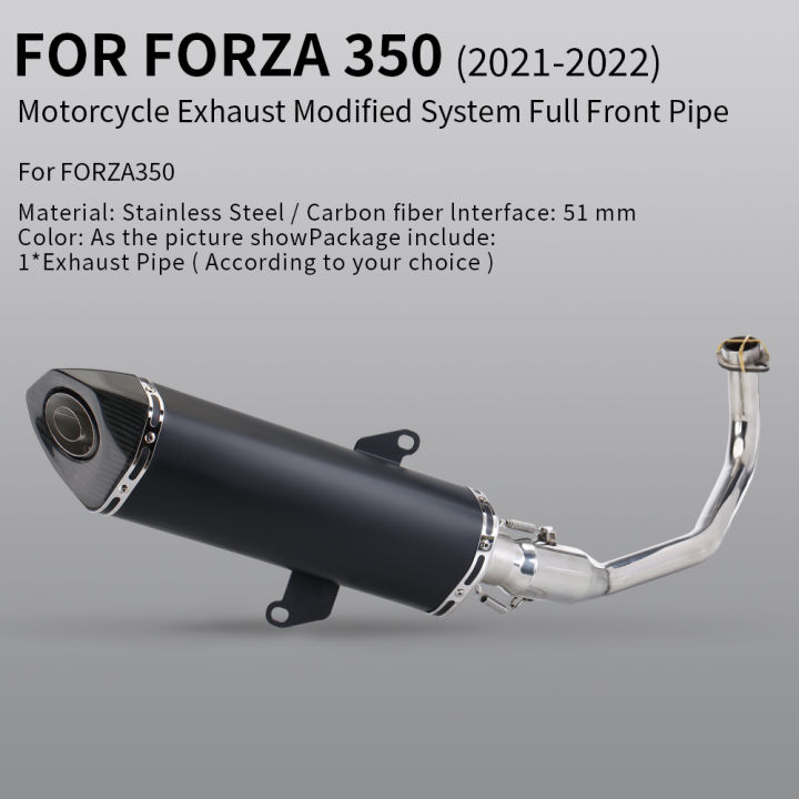 ท่อไอเสียรถจักรยานยนต์ Fosha 350 สแตนเลสส่วนหน้า FORZA350 ชุดติดตั้ง ...