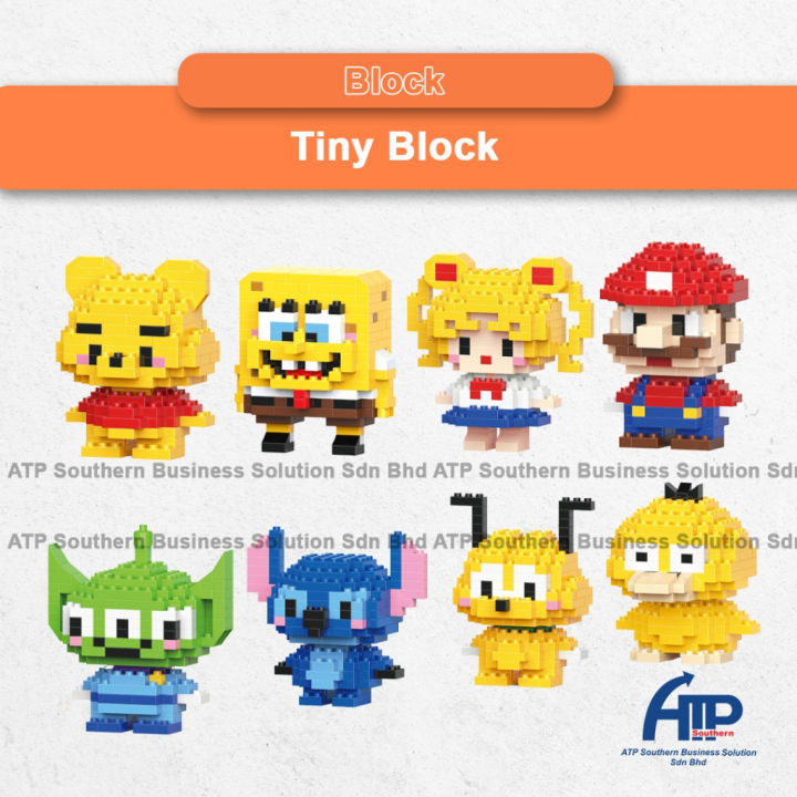 Multidesign Cute Cartoon Building Blocks For Kids Nano Building Blocks ...