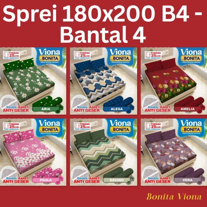 Sprei Viona By Bonita Ukuran King 180x200 B4 - Bantal 4 | Lazada Indonesia