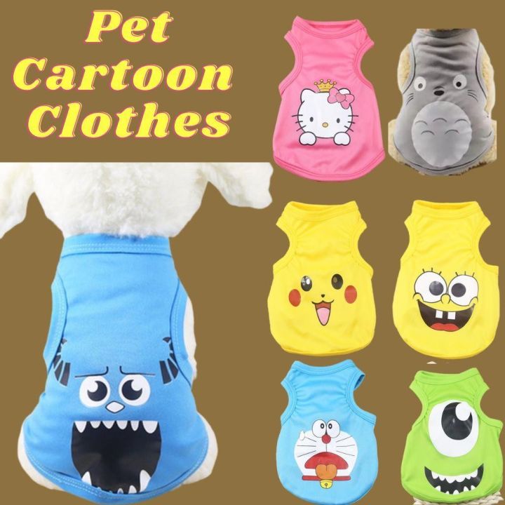 PETWELL Pet Vest Cartoon Teddy Puppy Dog Clothes Spring And Summer ...
