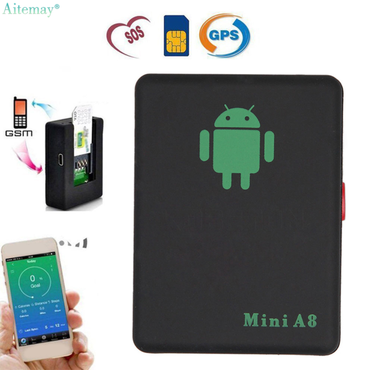 Aitemay Mini A8 GPS Tracker GSM GPRS LBS Realtime Tracking Device Anti ...