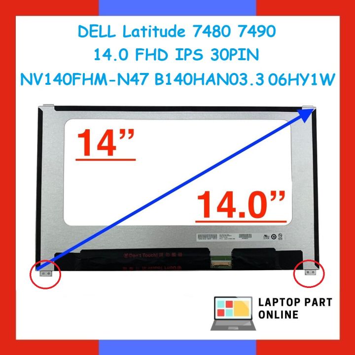 DELL Latitude 7480 7490 LCD 14.0 inch FHD IPS 30PIN NV140FHM-N47 ...