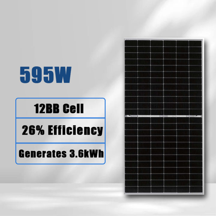 【10BB】 Dual-Glass 595W Solar Panel Monocrystalline Silicon Solar Panels ...