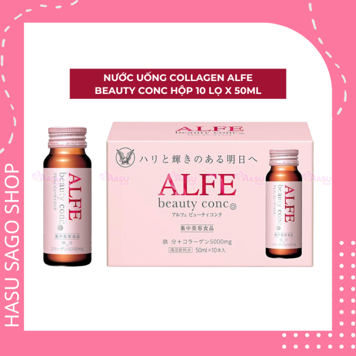Collagen uống ALFE Beauty Conc hỗ trợ tăng đàn hồi da, giúp da sáng đẹp Hộp 10 chai x 50ml ...