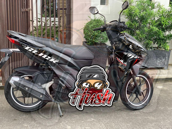 honda click V2 shark sticker decals full body set with free 3 stickers ...