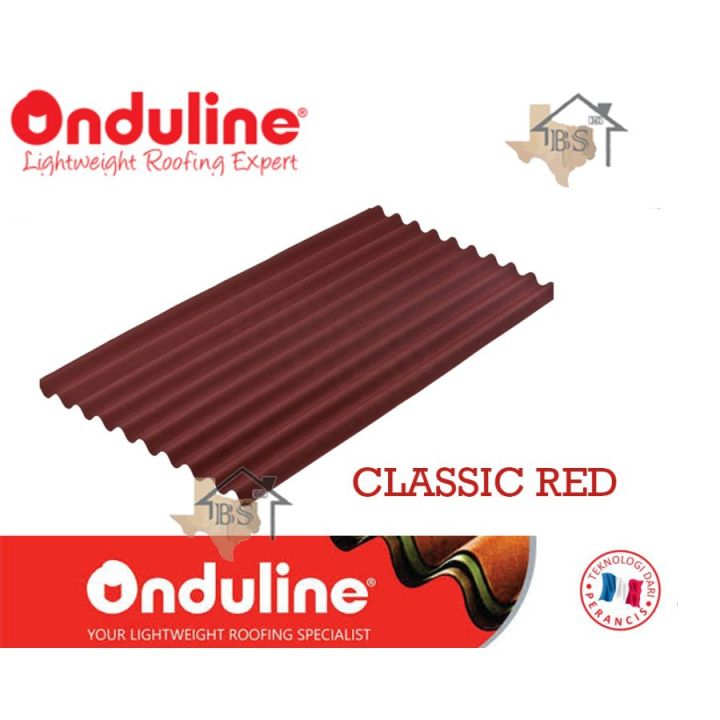 ATAP BITUMEN ONDULINE CLASSIC RED (95CM X 2M) ATAP ASPAL RINGAN ...