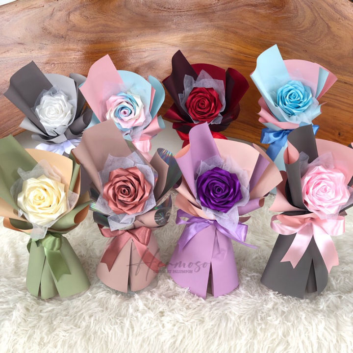 【HOT】 Hermoso: Satin Ribbon Flower Bouquet v2 (1-Stem) | Lazada PH