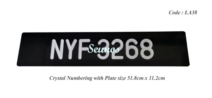 Ready for Installation! Car Nombor Plate with Crystal Numbering LA38 ...