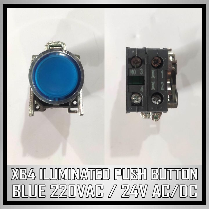 XB4 ILLUMINATED PUSH BUTTON BLUE 220VAC / 24V AC/DC ( SCHNEIDER COMPATIBLE ) | Lazada PH