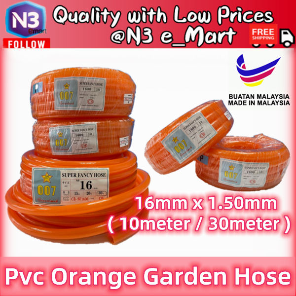[Buatan MALAYSIA] GPI PVC Orange Garden Hose 16mm x 1.50mm 10m 15m 30m / Paip Getah | Lazada