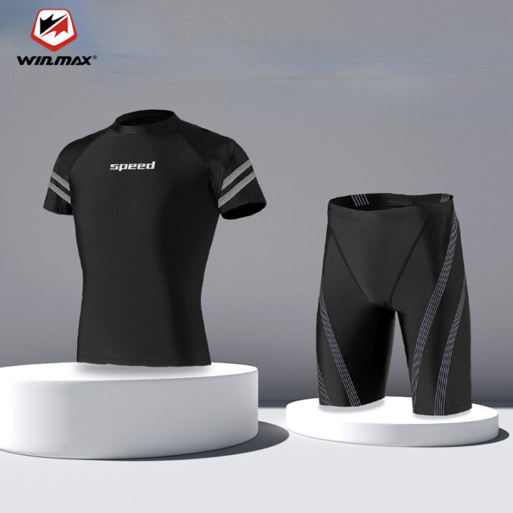 Winmax Indoor Pool Swimsuit Men Quick Dry Swimwear Swimming Top Trunks ...