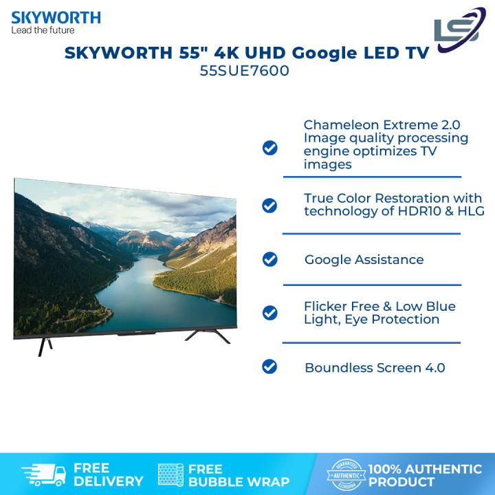 [FREE SHIPPING] SKYWORTH 55" 4K UHD Google TV 55SUE7600 | HDR10 ...