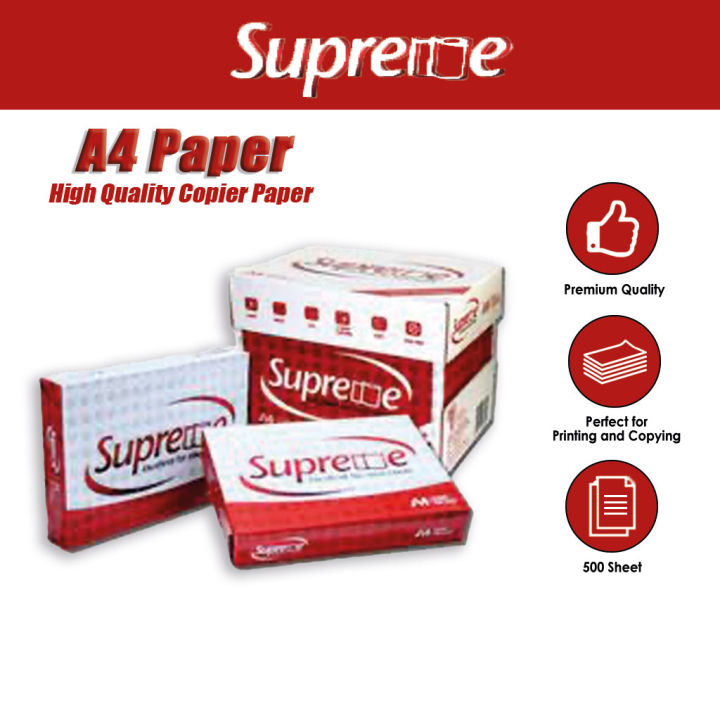 SUPREME HIGH QUALITY OFFICE PAPER A4 500 SHEETS 70GSM | Lazada