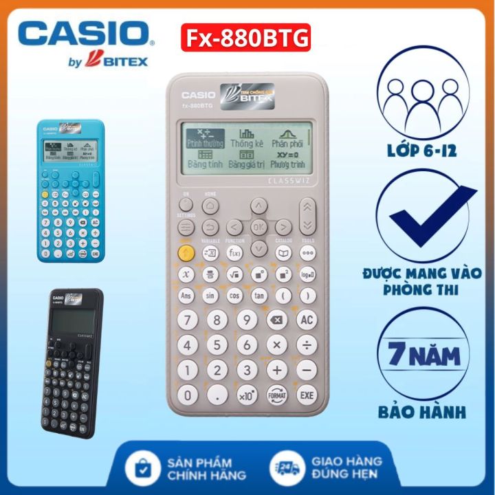 Máy Tính Casio FX 880 BTG Chính Hãng - Màu Đen Xanh Hồng - Bảo Hành 7 ...