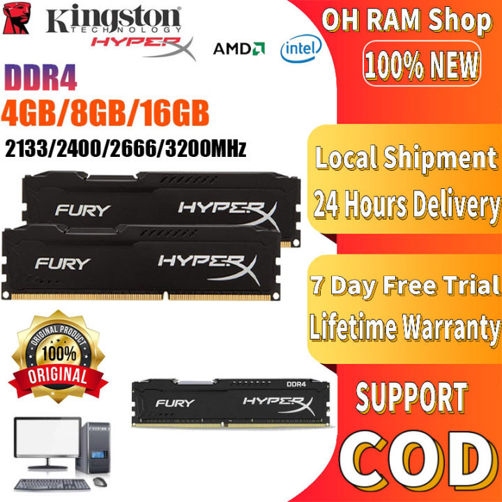 [Local Stock]Kingston HyperX FURY Desktop, 4GB, 8GB, 16GB, 32GB, 2133MHz, 2400MHz, 2666MHz ...