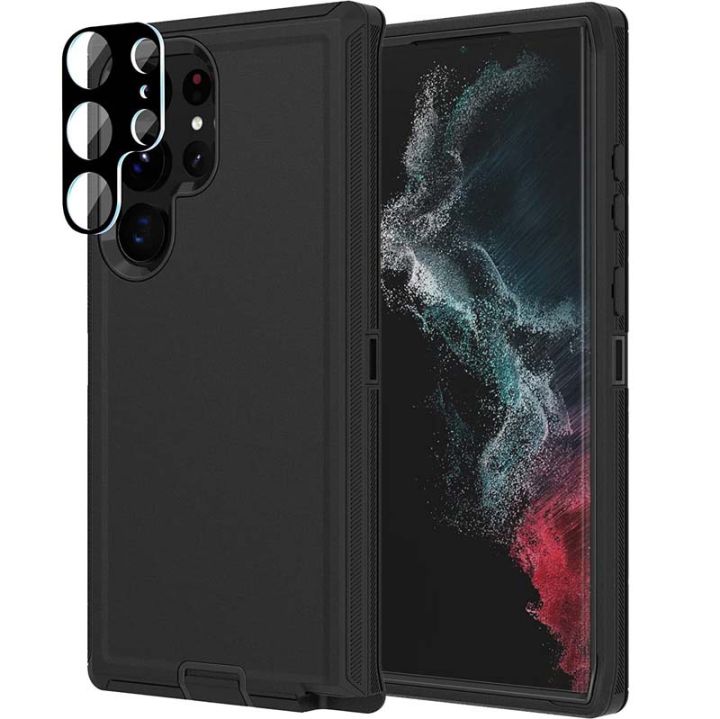 for Samsung S24 Ultra Case with Lens Camera Protector, 3-Layer Heavy ...