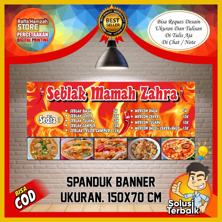 (Bisa Cod) Spanduk Banner Warung Seblak Custome / Spanduk Warung Seblak ...