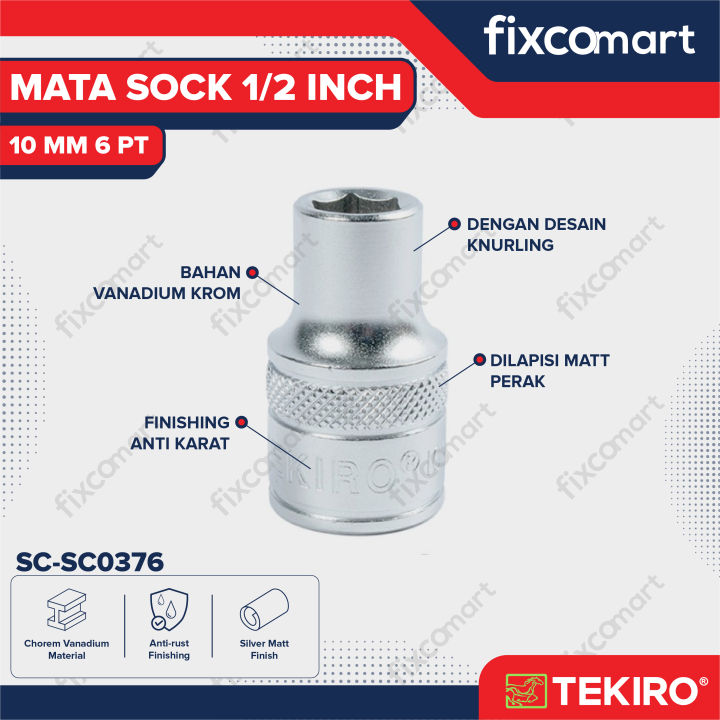 Tekiro Mata Sock 1/2 Inch 10 mm 6 PT / Tekiro Mata Socket | Lazada ...