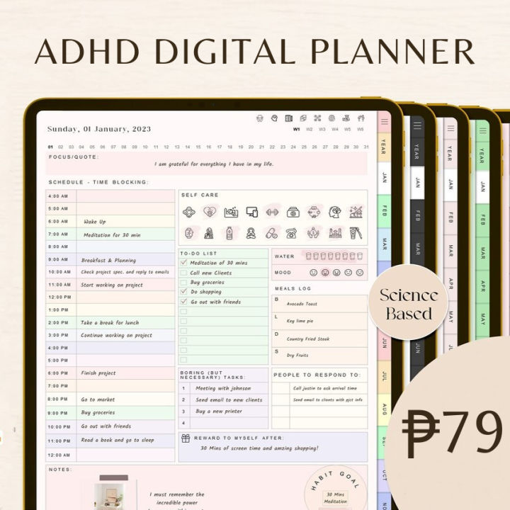 ADHD Digital Planner for Goodnotes, iPad & Android. Adhd Digital ...