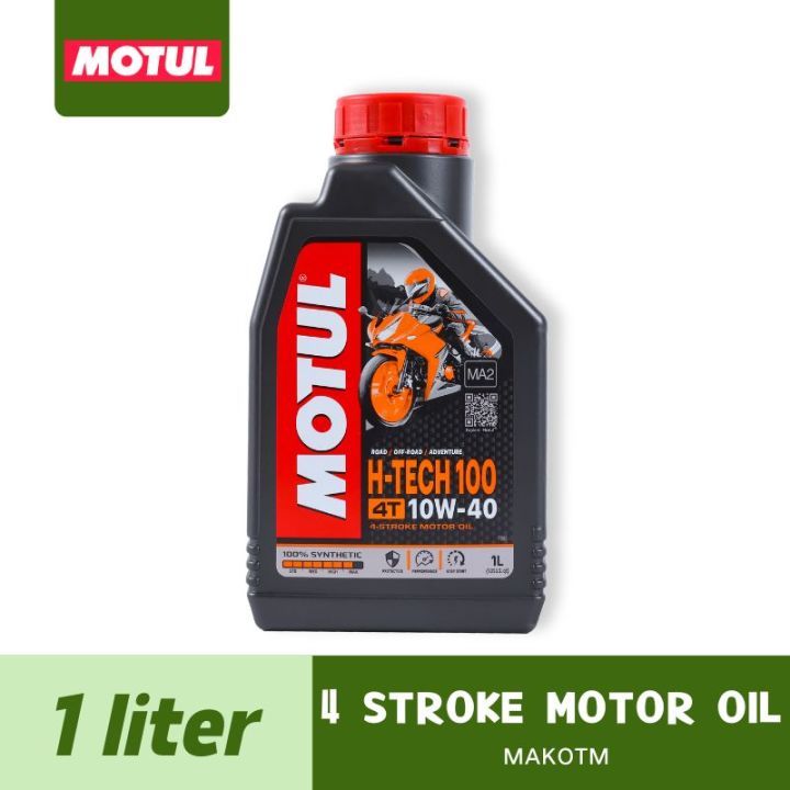 Motul H-Tech 100 4T 10W40 Fully Synthetic Motorcycle Oil 1L | Lazada PH