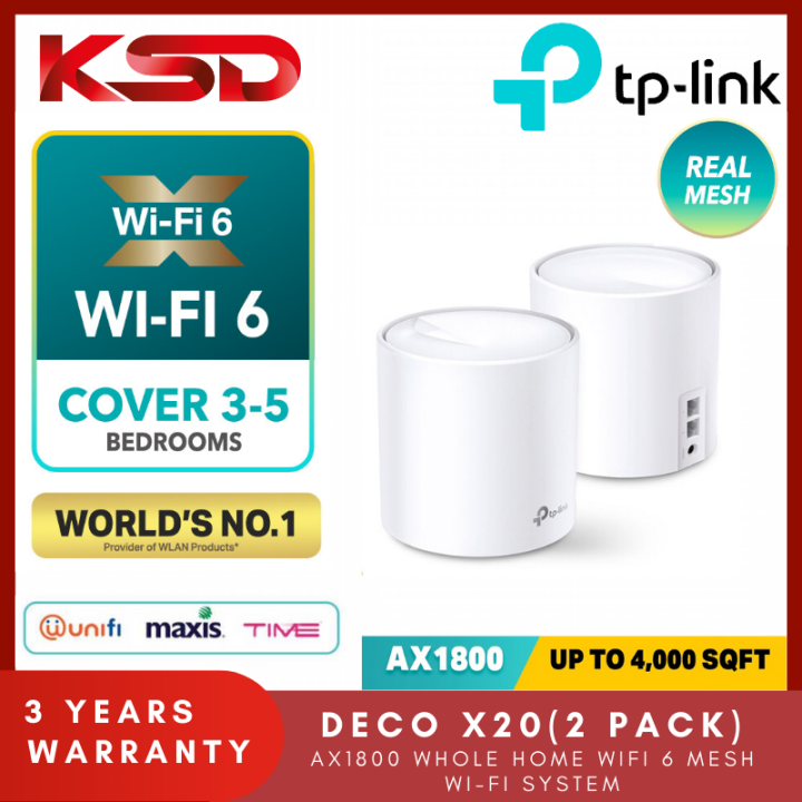 TP-Link Deco X20 AX1800 Whole Home Mesh Wi-Fi System AP Mode or Router ...