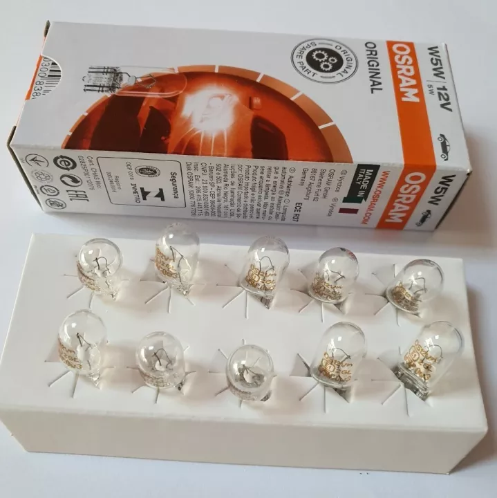 หลอดเสียบ OSRAM แท้ T10 12.v 5w และ T10 24.v (ราคา/1กล่อง10ดวง)หลอดไฟ ...